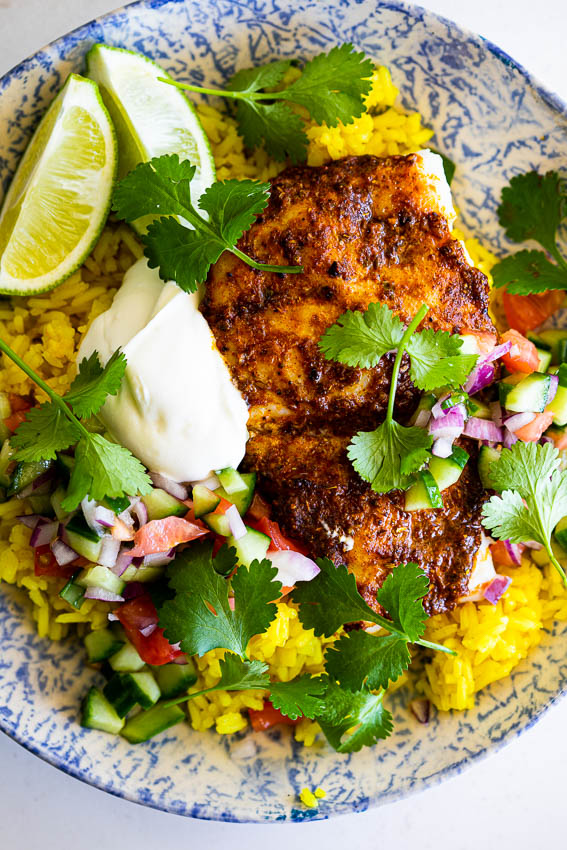 Masala Baked Fish With Turmeric Rice - Egmont Seafoods