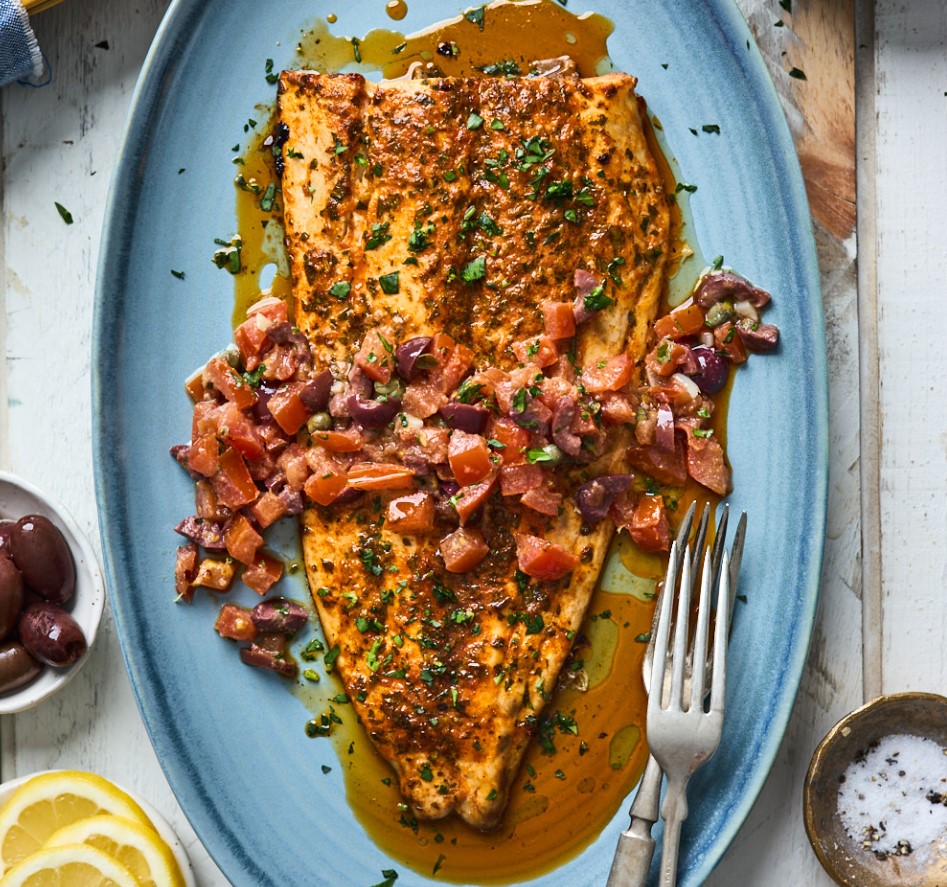 Kingfish roasted in butter served with a provençale sauce - Egmont Seafoods